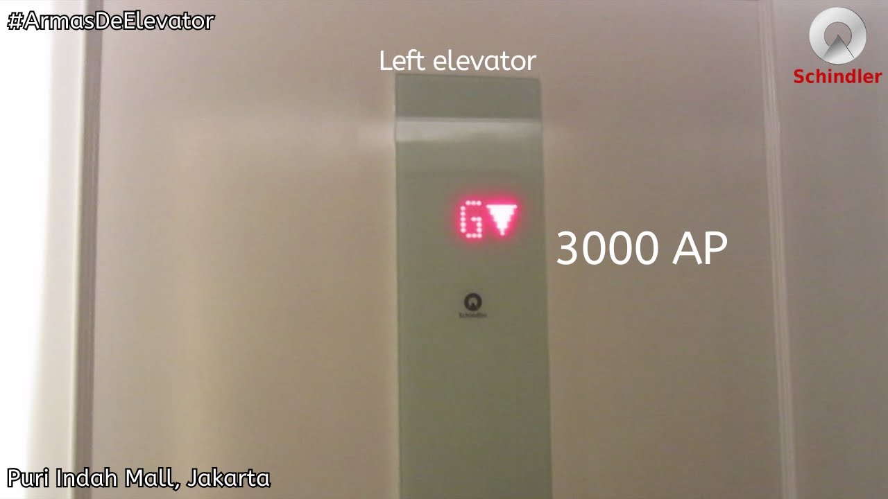 Schindler traction elevator at Hachi Grill Puri Indah Mall (Left ...