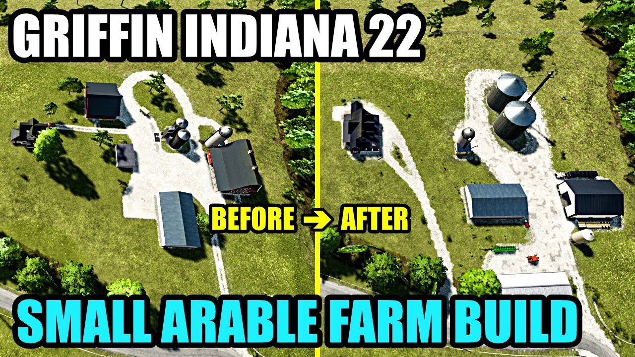 Griffin Indiana FS22 USA Farm Build Timelapse - Small Arable Farm ...