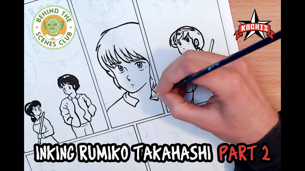 Inking a Maison Ikkoku page by Rumiko Takahashi #inkingmanga - YouTube
