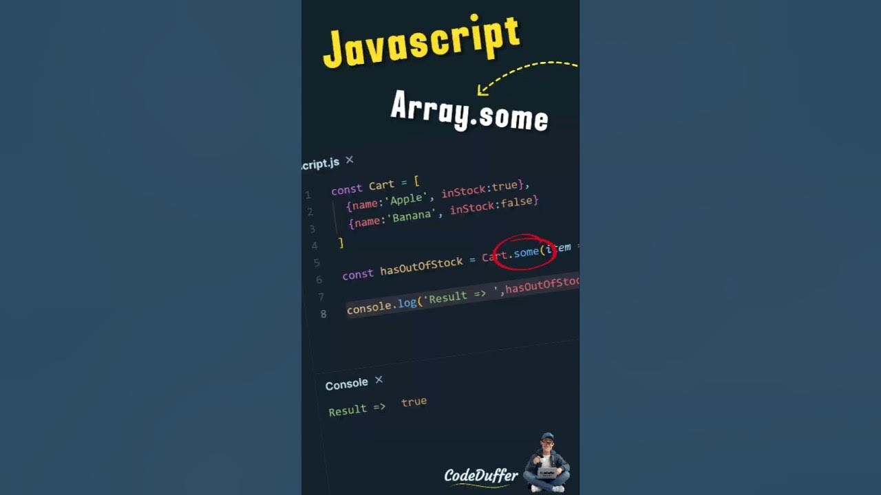 JavaScript Magic: How Array.some() Works in 20 seconds! - YouTube
