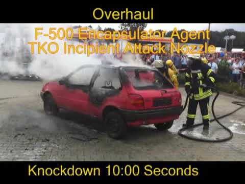 F-500 EA TKO Nozzle Extinguishes Car Fire in 10 Seconds! - YouTube