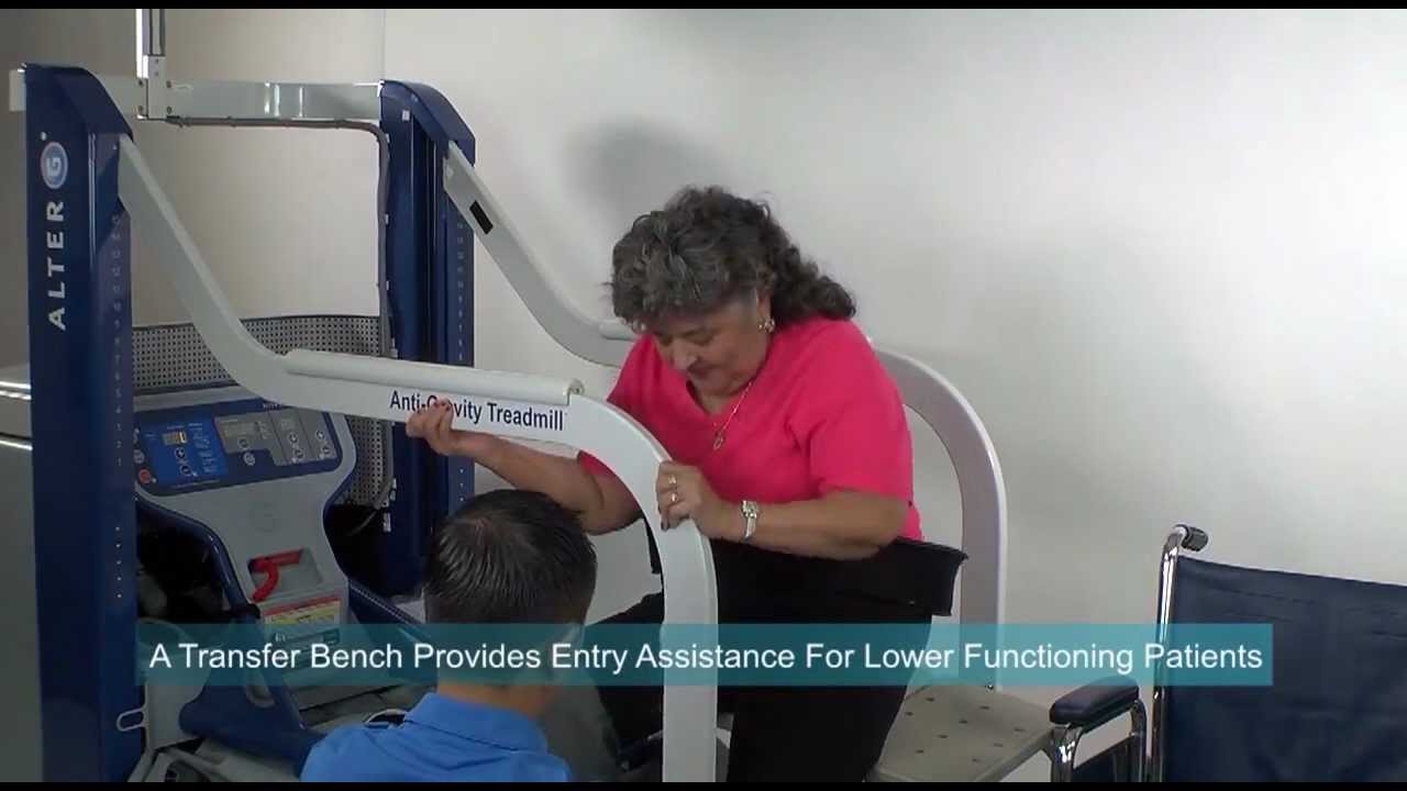 Using a Tub Transfer Bench to Help Elderly Patients In/Out of AlterG ...