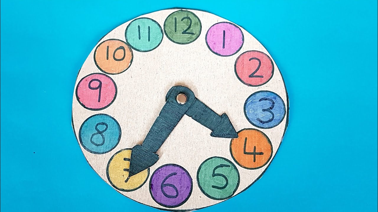 DIY cardboard clock for kids | #shorts #brightandeasy - YouTube