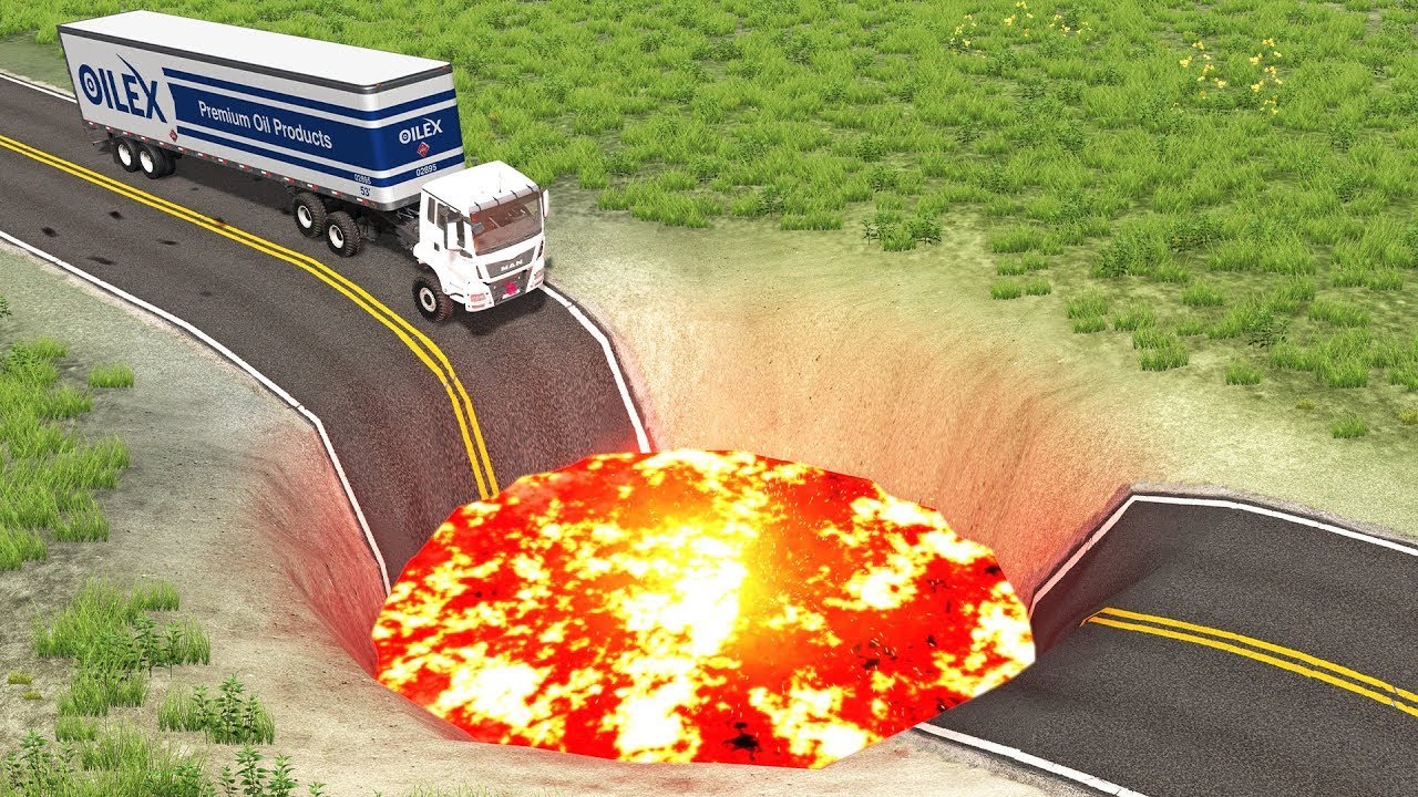 Testing CARS vs HUGE LAVA POTHOLES in GTA 5! - YouTube