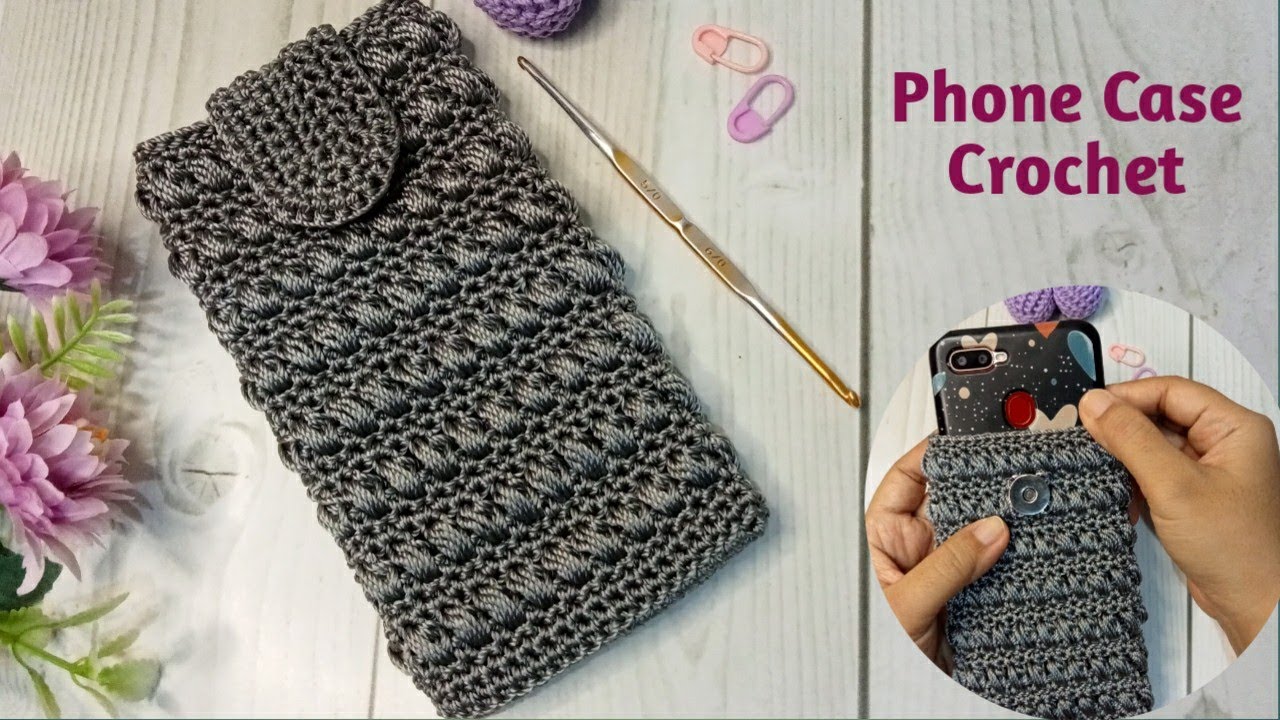 New !! Very Easy--Tutorial Phone Case Crochet--With Puff Stitch--Dompet HP Rajut - YouTube