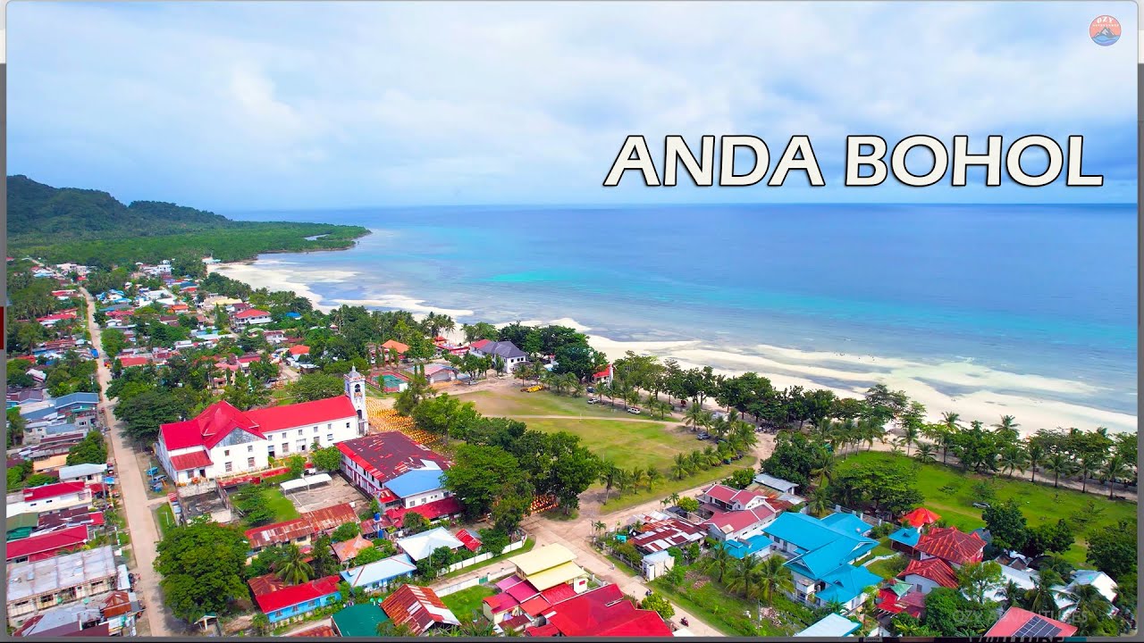 Flying Over Poblacion Anda | Tourist Destination in Bohol - YouTube