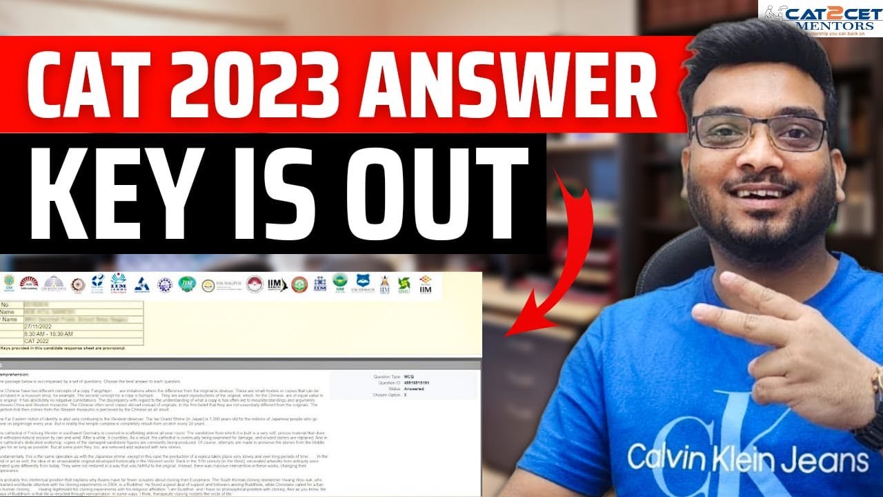 CAT 2023 Answer Key is OUT | Check You Score - YouTube