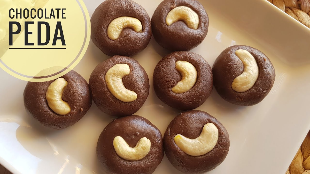 Chocolate Peda-Chocolate Peda with milk powder-Quick and easy sweet ...