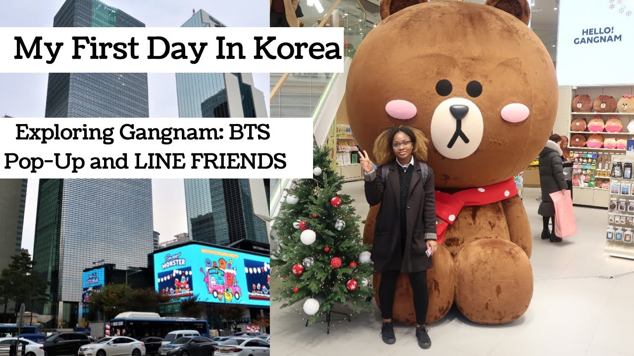 🇰🇷A Day in Gangnam - BTS Pop-Up and LINE FRIENDS 🇰🇷 Korea Vlog 1 - YouTube