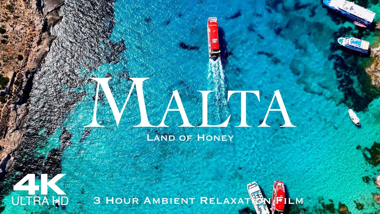 [4K] MALTA 🇲🇹 Drone Aerial, The Island of Honey | 3 Hour Ambient ...