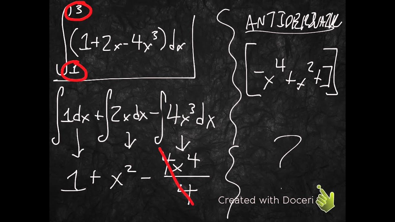 (Definite) Integrals: 3rd Degree Polynomial Example - YouTube