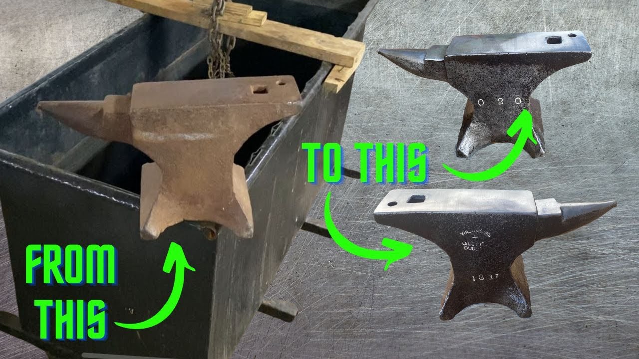 1891 WILKINSON QUEEN DUDLY 56lb ANVIL RESTORATION - YouTube