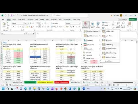 Adv Excel Class - Conditional Formatting, Charts, Page Layout 25Feb2024 - YouTube