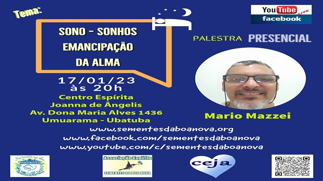 Palestra presencial Mario Mazzei - Tema: Sono, sonhos e Emancipação da ...
