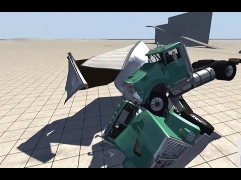 Big Rig Cannon vs. Big Rig - BeamNG.drive - YouTube