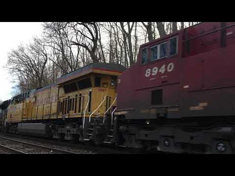 Norfolk Southern 1116{SD70ACe} UP 6965{C44ACm} CP 8940{ES44AC} UP 7398{C45ACCTE} WB Barton, NY ...