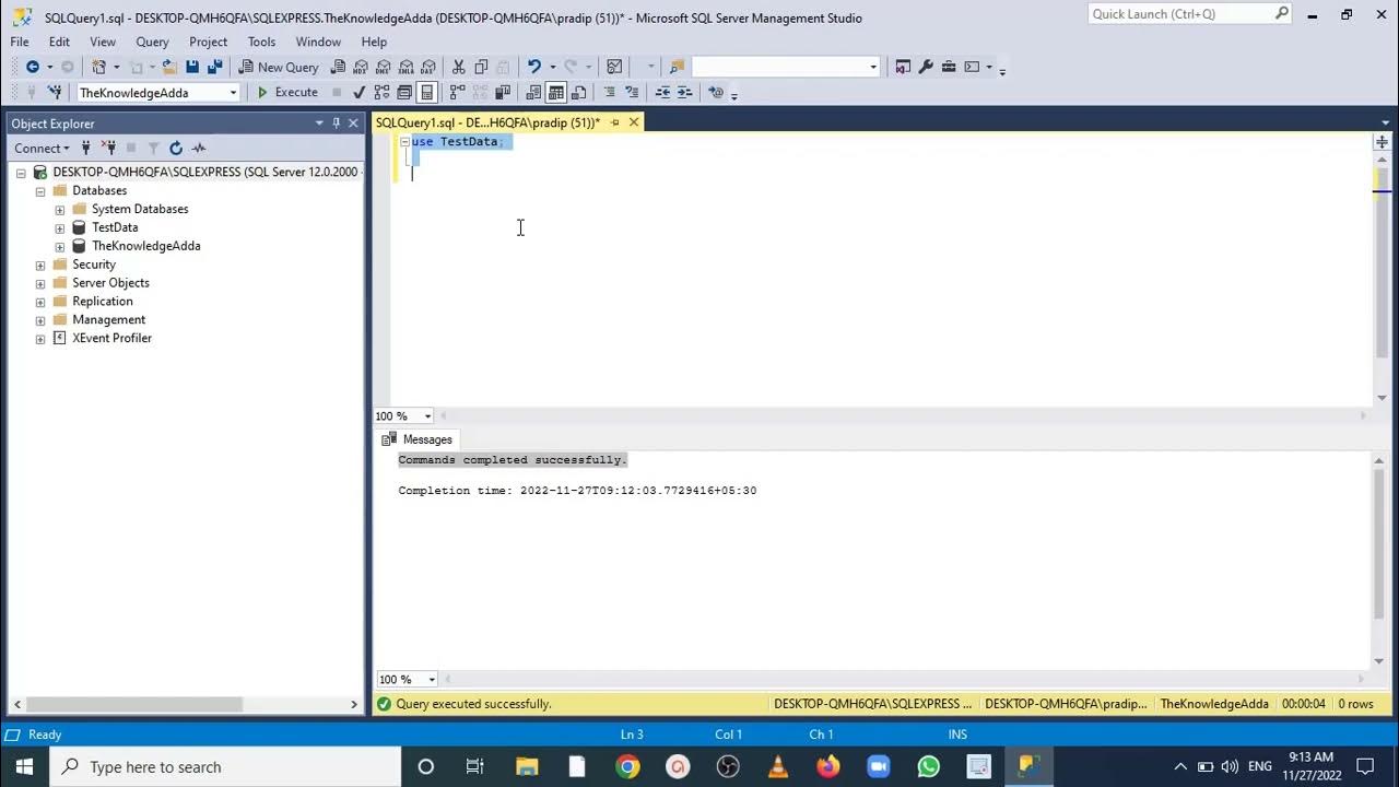 SQL CLASS-7 : Create Database, Select Database, Rename Database and Delete Database - YouTube