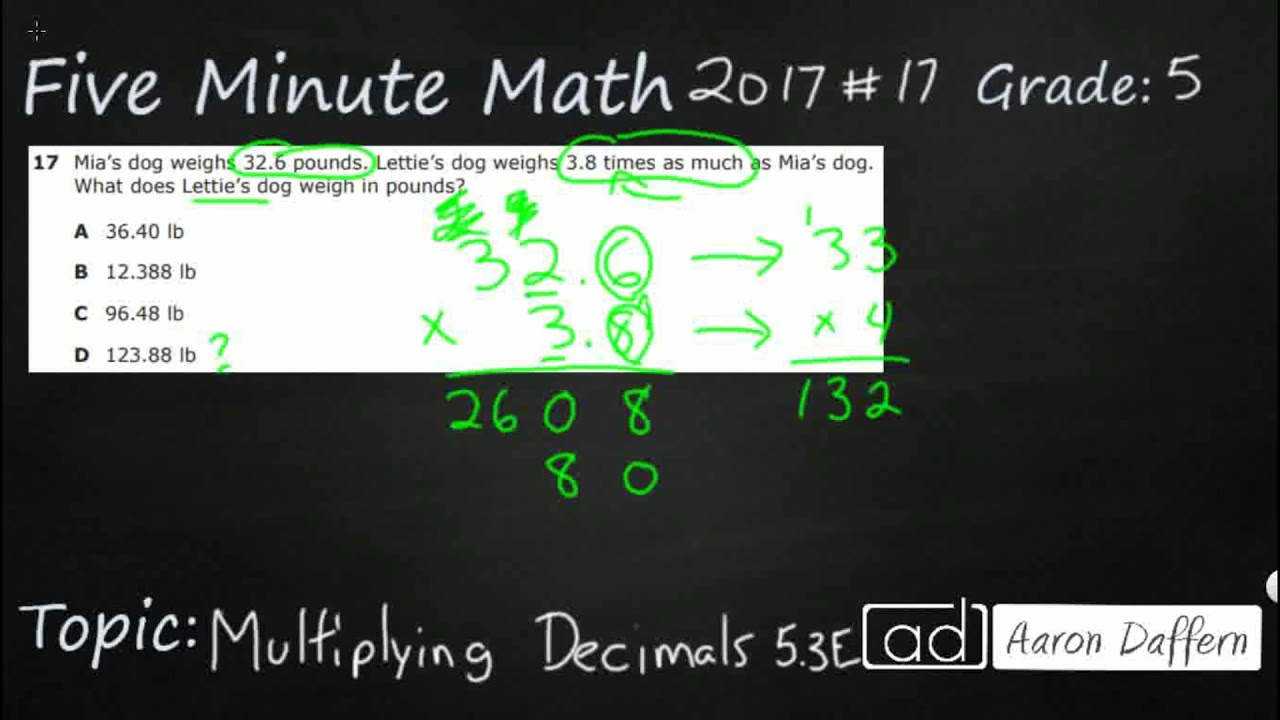 5th Grade STAAR Practice Multiplying Decimals (5.3E - #3) - YouTube