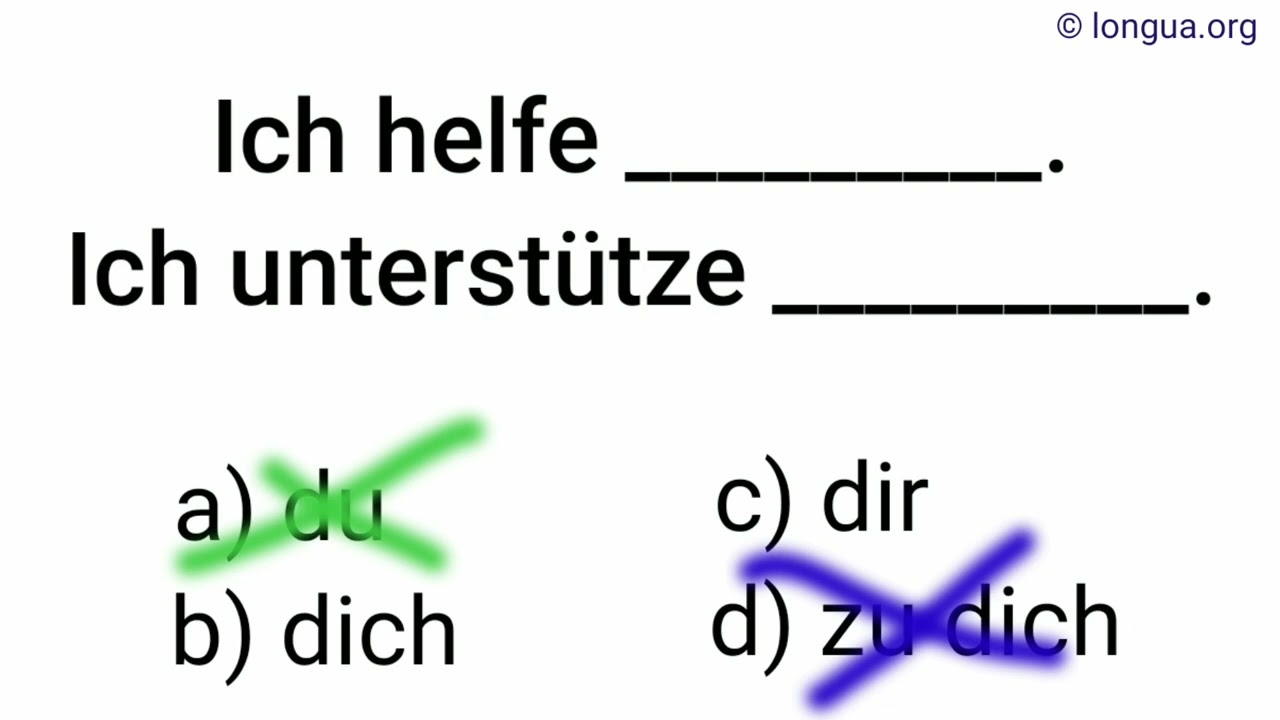 helfen, dir, ihm, ihr, ihnen, unterstützen, dich, ihn, sie, es, verb ...