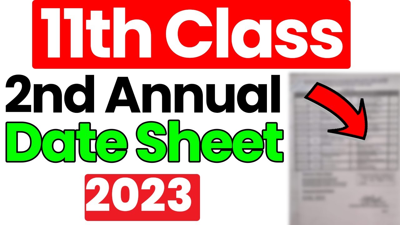 11th Class Date Sheet 2023 2nd Annual - 2nd Annual Exam 2023 1st Year ...