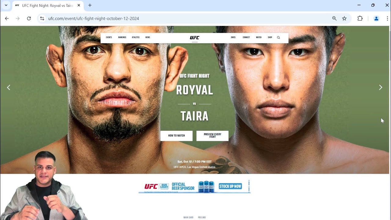 UFC Fight Night: Brandon Royval vs Tatsuro Taira FULL CARD Predictions ...