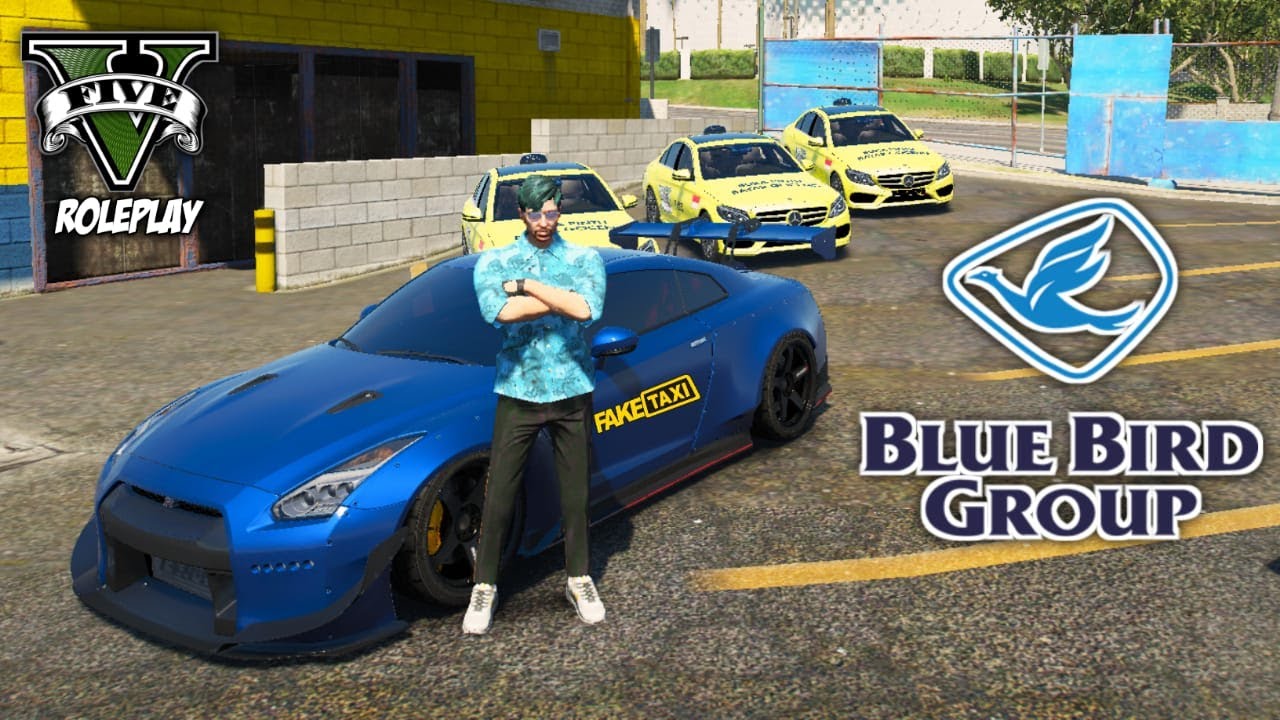 KERJA SUPIR TAKSI BLUEBIRD PAKAI GTR R35! GTA V ROLEPLAY #KHI - YouTube