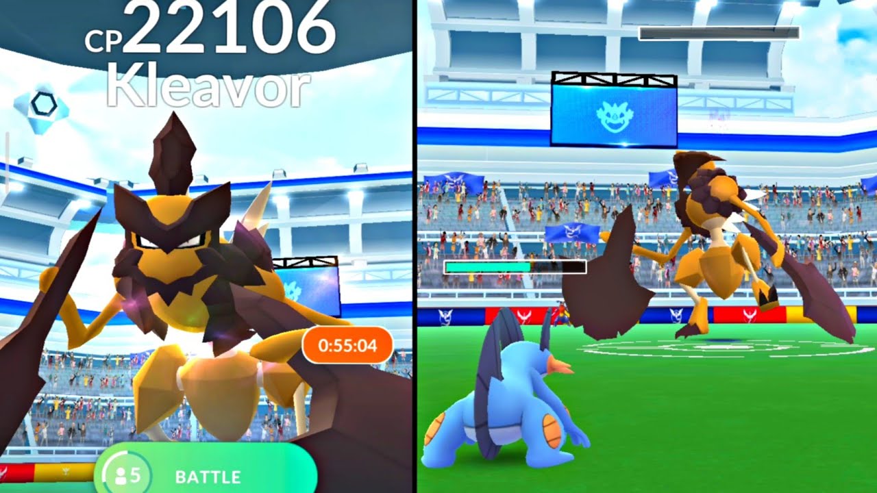 First Ever Shiny Kleavor Raid Hour in Pokemon Go - YouTube