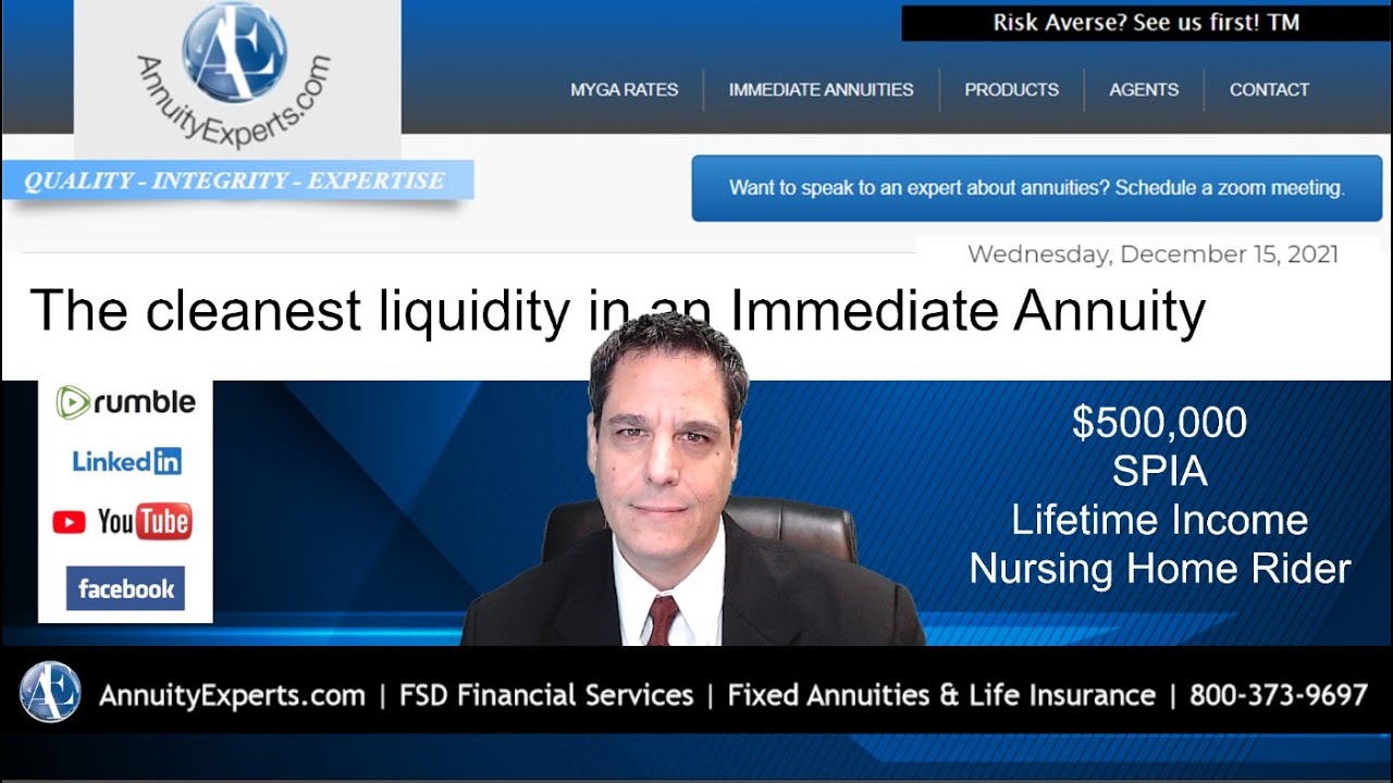 Immediate Annuity with the cleanest Liquidity option available on a ...