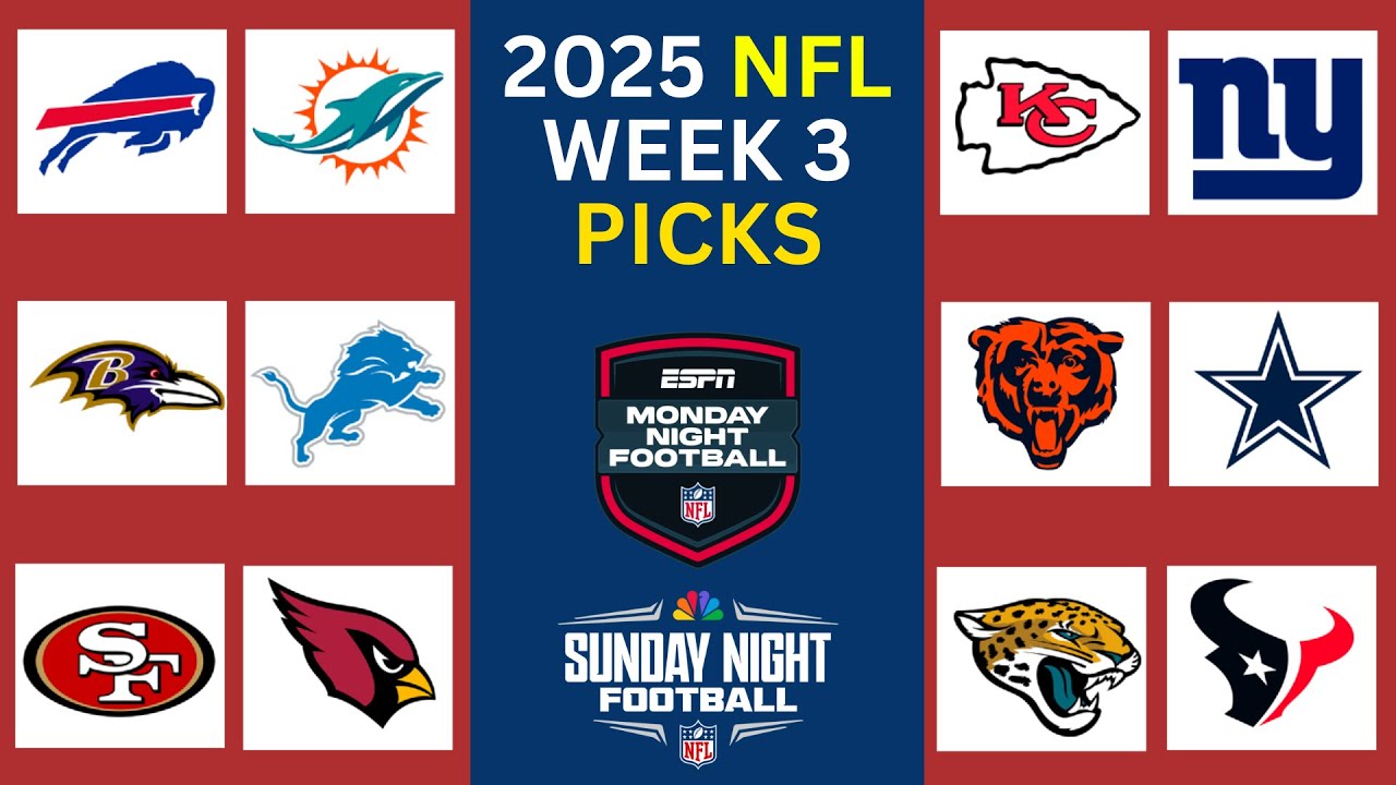 2025 NFL WEEK 3 GAME PICKS - FULL WEEK PREDICTIONS - YouTube