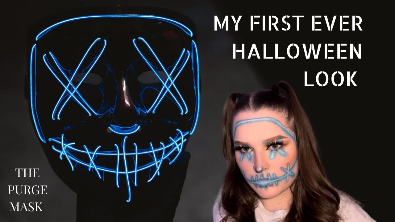 MY FIRST EVER HALLOWEEN LOOK | THE PURGE MASK - YouTube