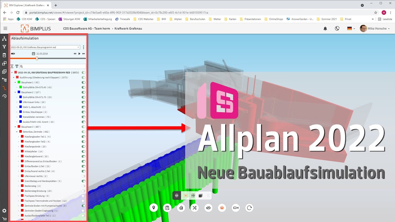 Allplan 2022 Bauablauf in Bimplus - YouTube