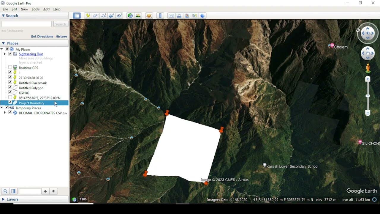 How to make Project Boundary POLYGON with Google Earth PRO - YouTube