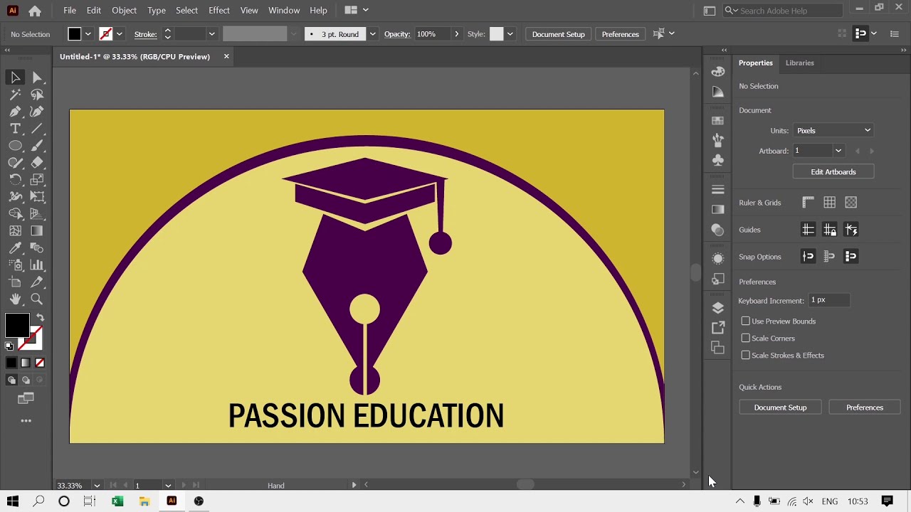 Educational Logo Design in Adobe illustrator #shorts - YouTube