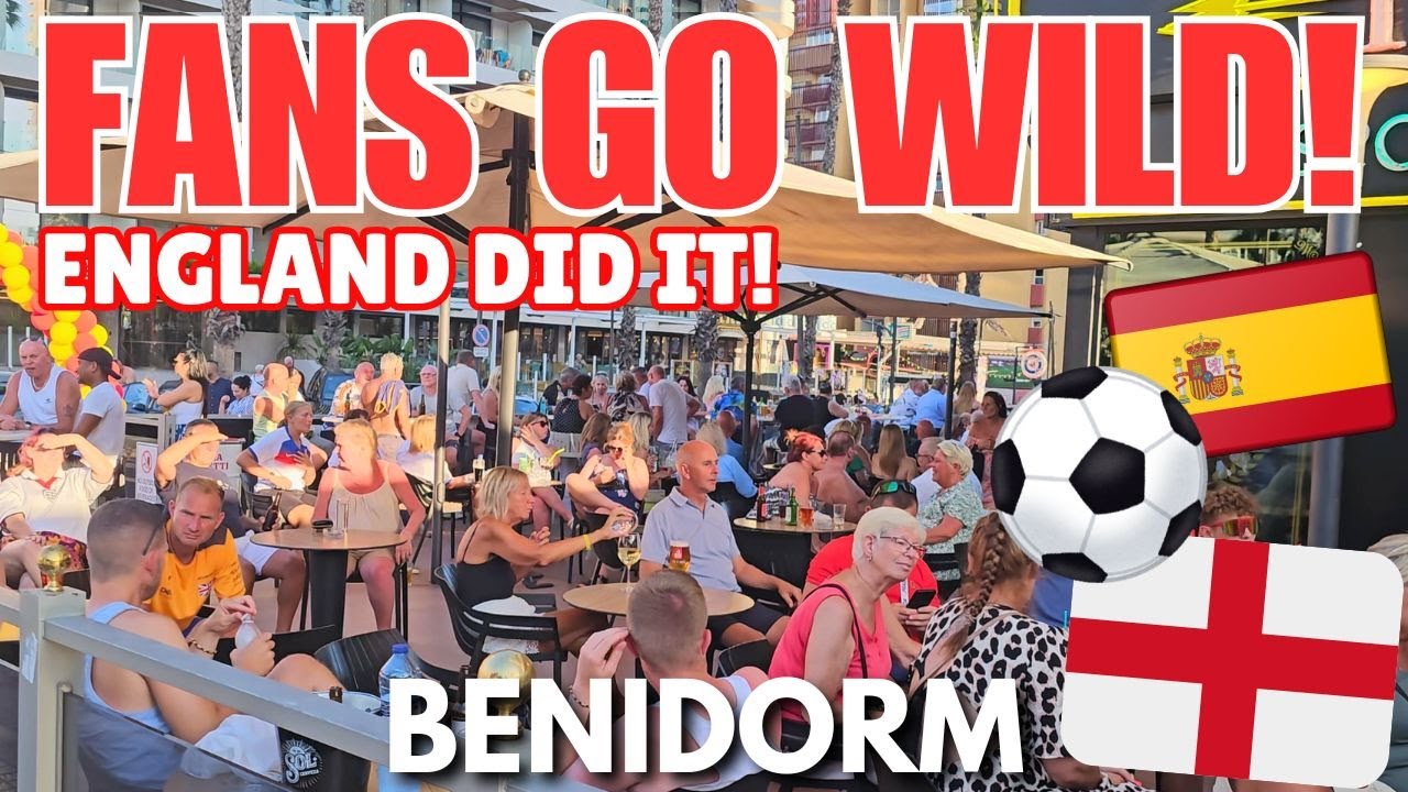 Benidorm's Bars PACKED with England Fans! ⚽ Women's EURO Final 2025 ...