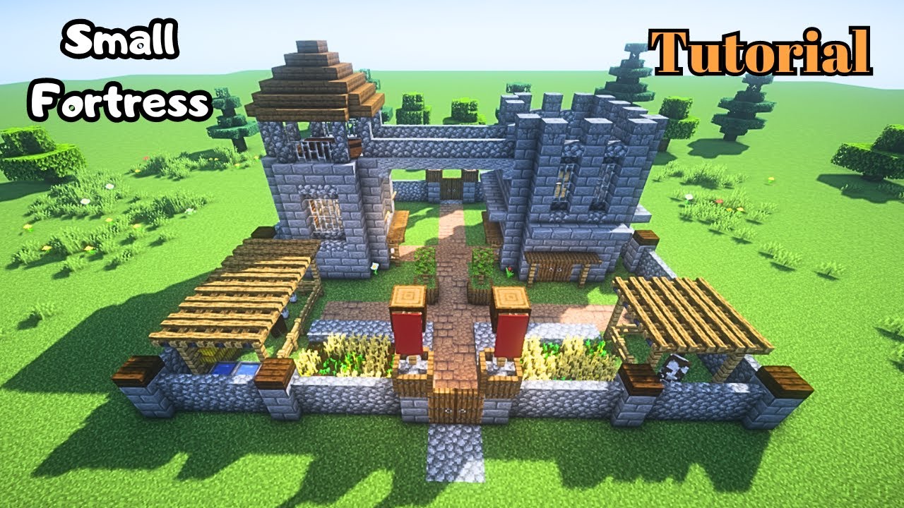 Minecraft Small Fortress Build (Walkthrough) - YouTube