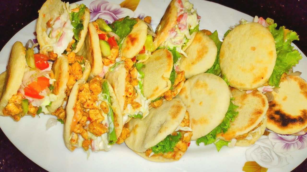 Mini Pita Bites with Chicken filling | Homemade Pita Bread | Perfect ...