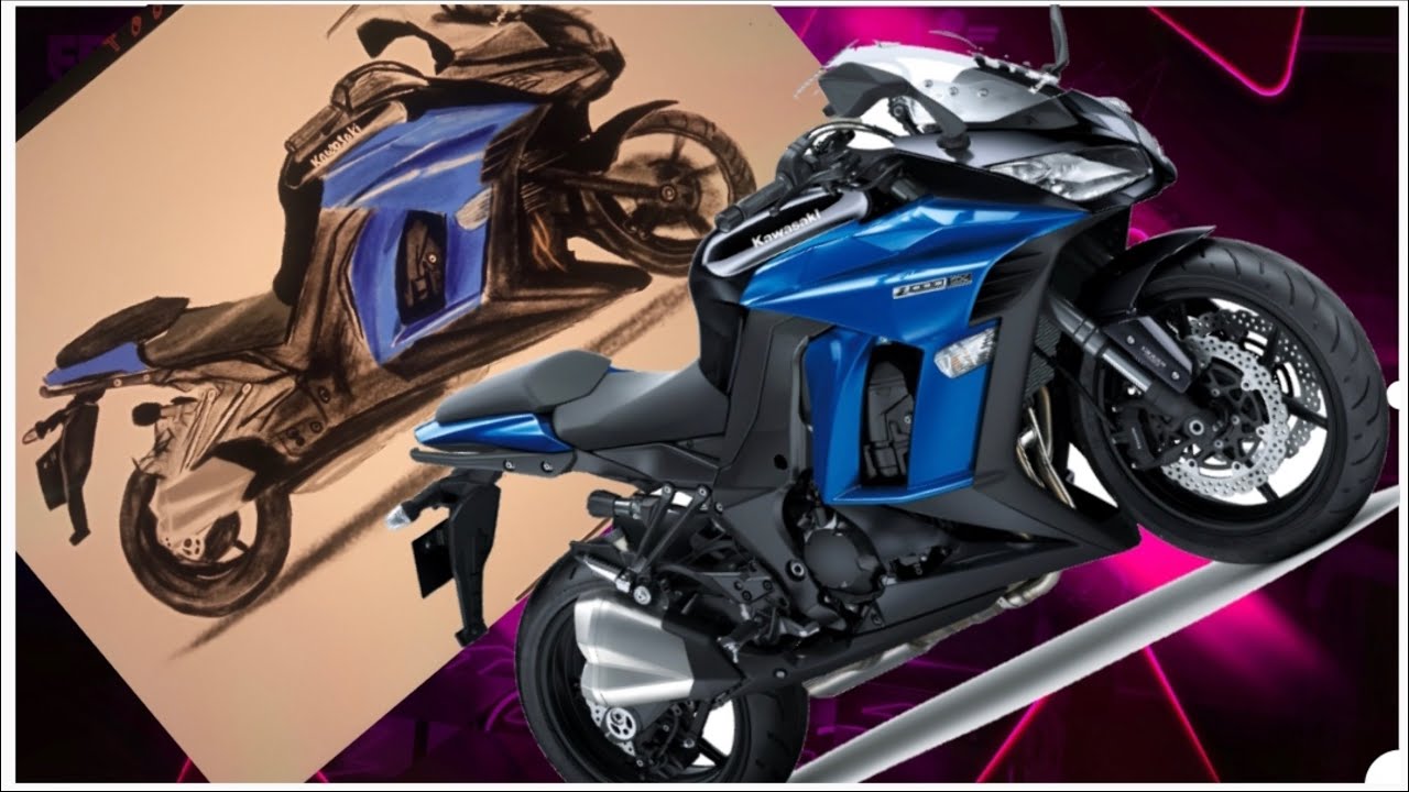 Kawasaki Drawing | How to draw Bike #ninja #kawasaki - YouTube