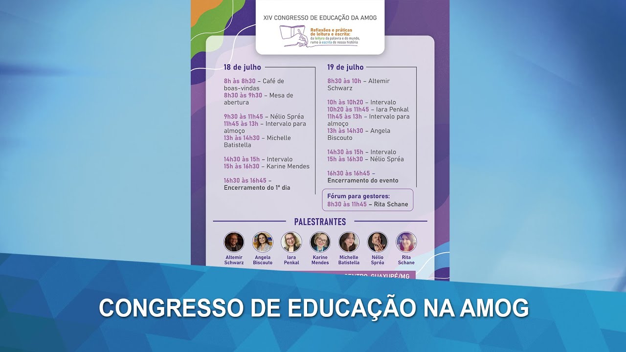 Vem aí o 14ª Congresso de Educação da Amog - YouTube