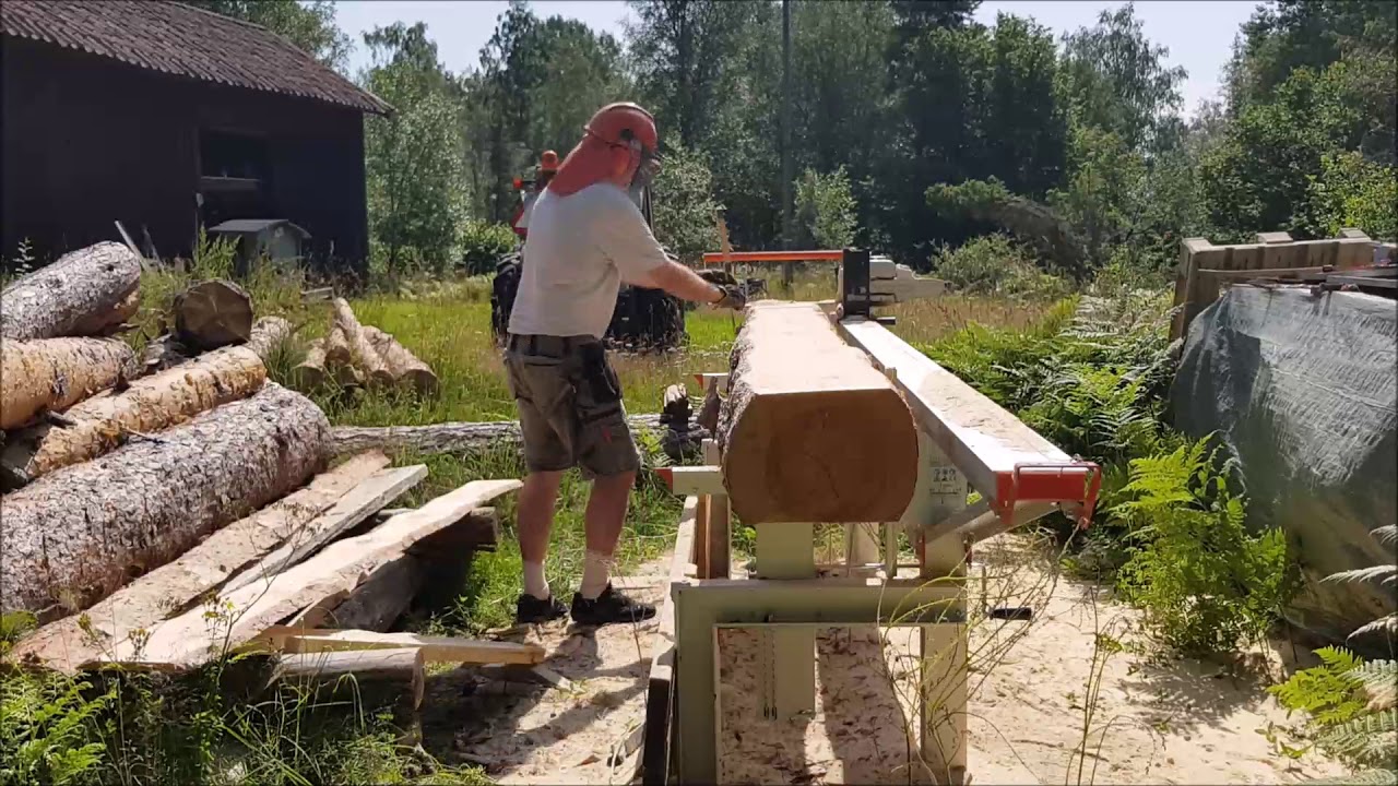 Sågning med logosol m5, high speed - YouTube