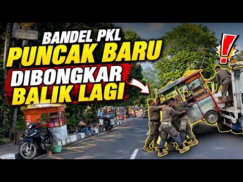 BANDEL PKL Puncak Baru ditertibkan PKL Muncul Lagi, Update Jalur Puncak #motovlog 