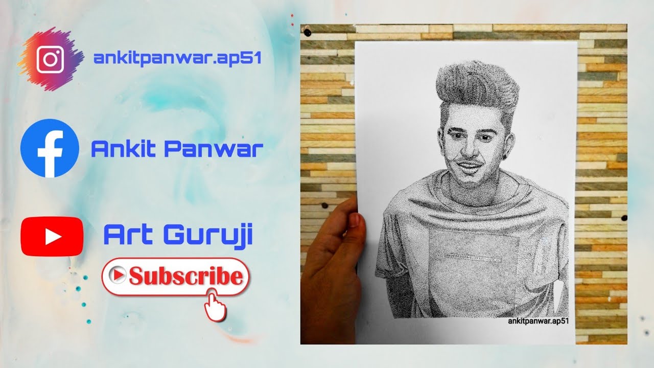 Jass Manak Sketch - Drawing Jass Manak _ Stippling Art (Dot Work) ️ ...