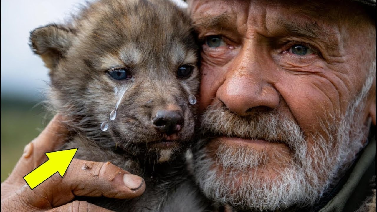 The wolf pup howled in pain, abandoned in the forest… But the hunter’s ...
