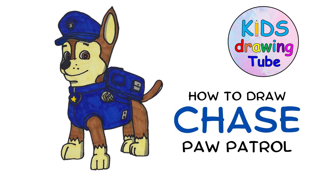 DRAWING FOR KIDS - How to draw Chase from Paw Patrol - YouTube