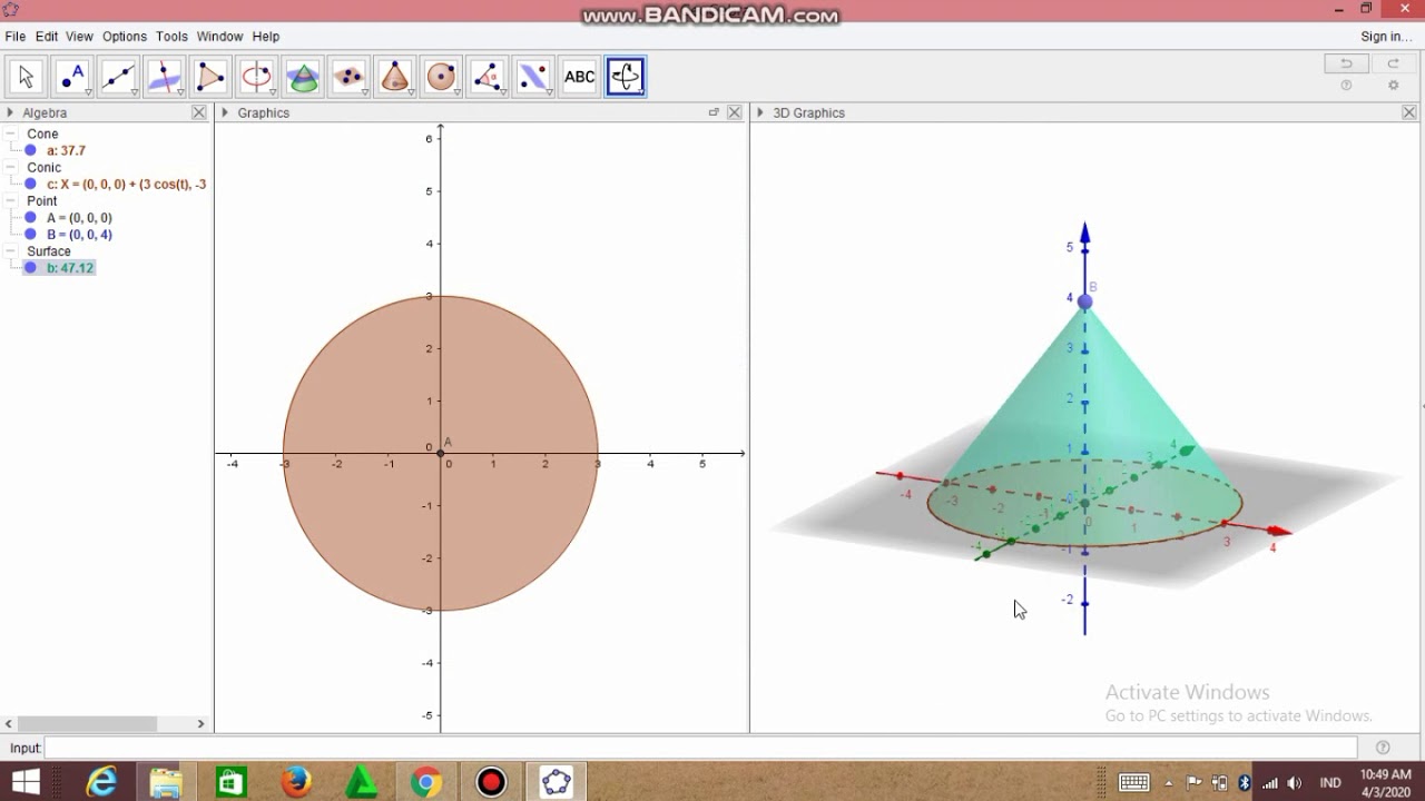 Geometry || Draw a Cone Using Geogebra - YouTube