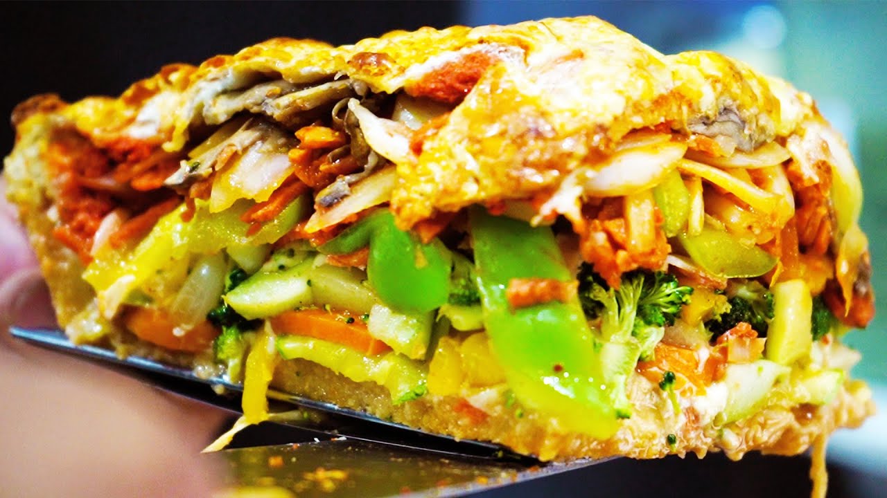 MEXICAN STUFFED CALZONE 🍕 Mexican Food • No Talk + No Music ft. No ...