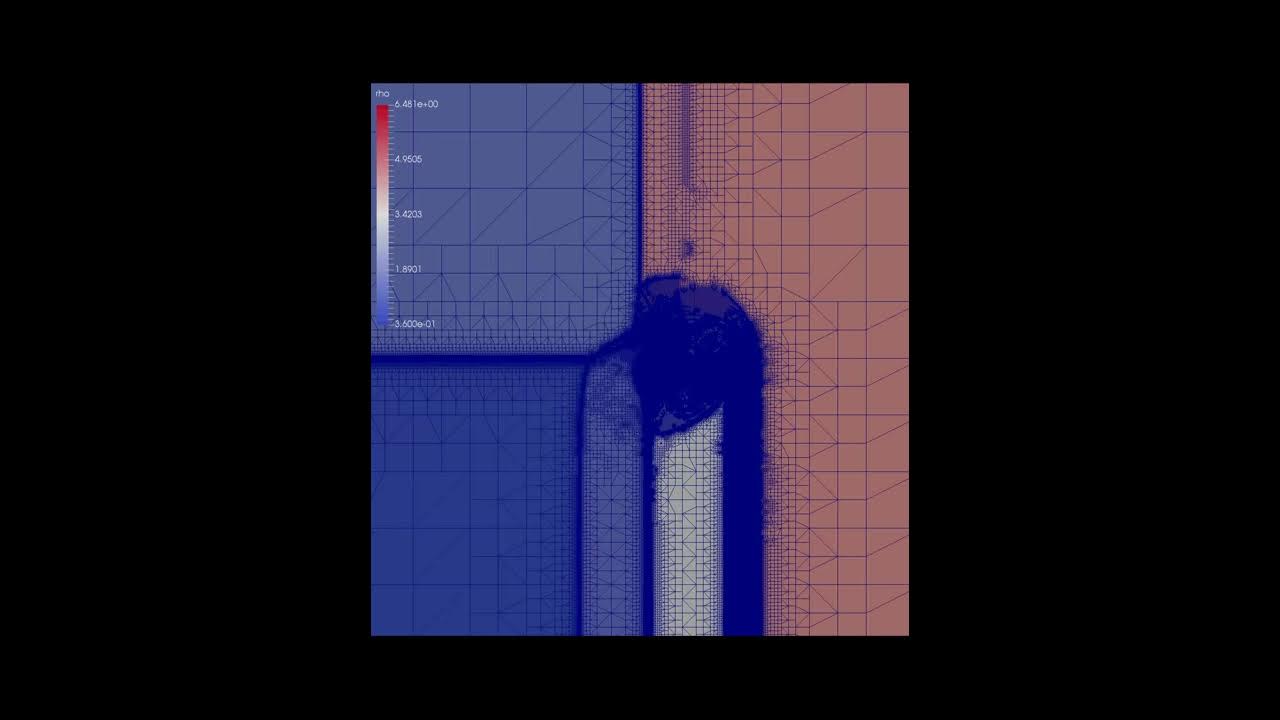 OpenFOAM adaptive mesh refinement by mag(grad(rho)) - YouTube