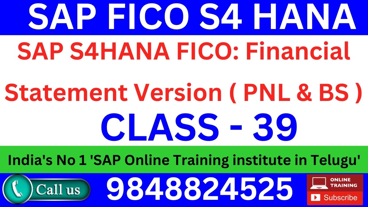 SAP S4HANA FICO: Financial Statement Version ( PNL & BS ) - YouTube