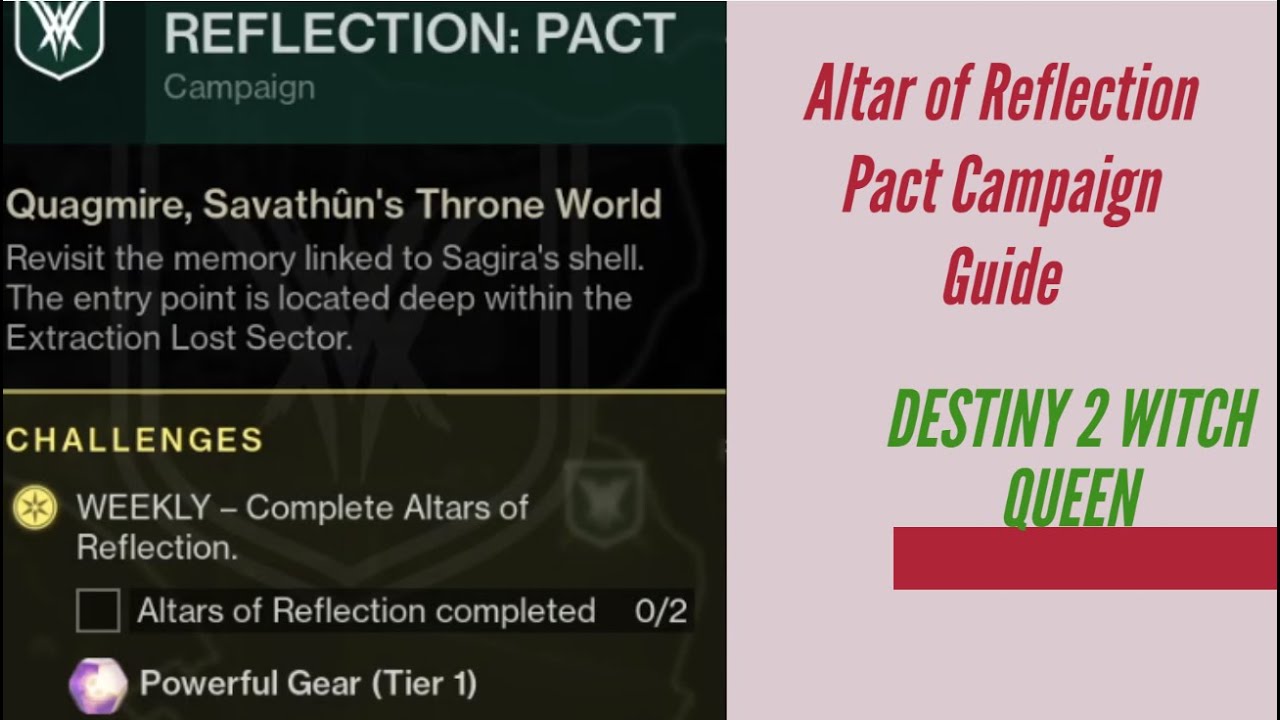 Destiny 2 - Altar of Reflection Pact Campaign Guide - Powerful Gear ...