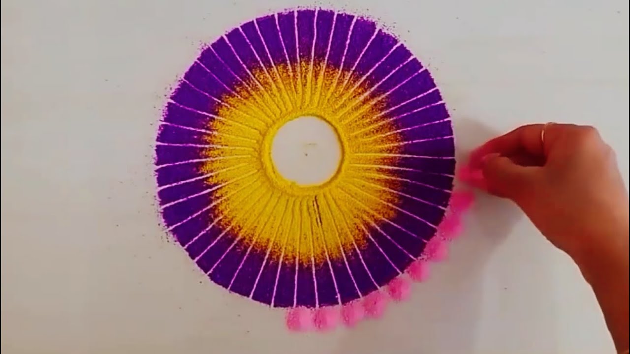 Creative and beautiful rangoli design जो आप भी बना लेंगे || - YouTube