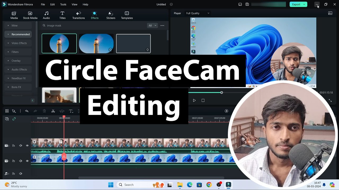 How to Record and Edit Circle FaceCam Video in WonderShare Filmora 11 ...